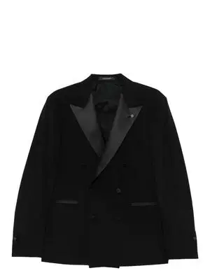 Tagliatore Double-breasted Peak-lapel Suit - Black