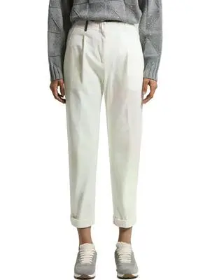 Peserico Cuffed Hem Trousers - White