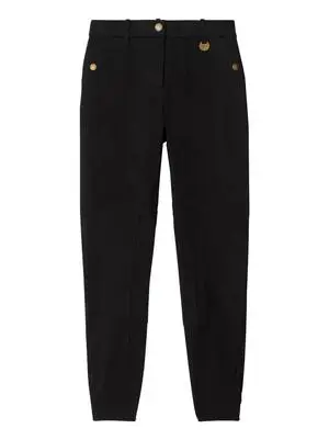 Burberry Herringbone Cotton Trousers - Black