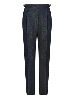 FRANZESE COLLECTION Stefano De Martino Virgin Wool Trousers - Blue