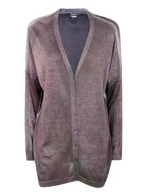 Avant Toi V-neck Lurex Cardigan - Brown