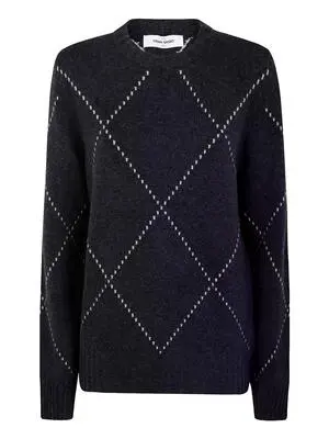 GRAN SASSO Diamond-pattern Wool Sweater - Black
