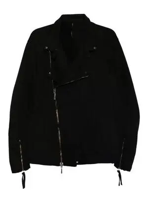 Masnada Cotton Biker Jacket - Black