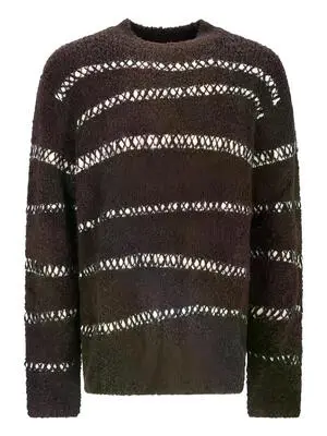 ATOMO FACTORY Bouclé Striped Sweater - Brown