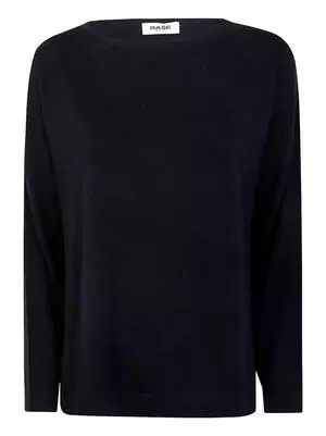 BASE Boat-neck Wool Sweater - Black