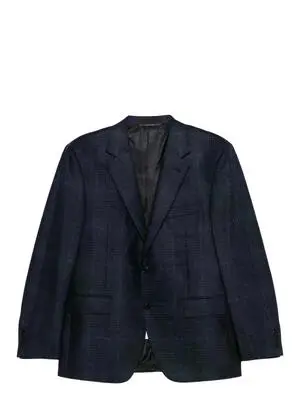 Canali Checked Single-breasted Blazer - Blue
