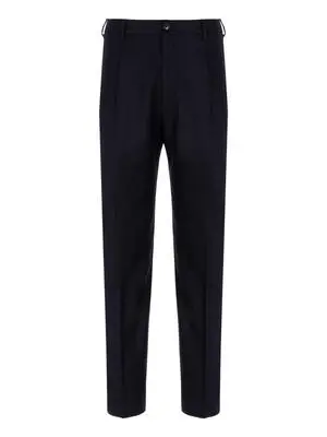 Giorgio Armani Virgin Wool And Cashmere Slim-fit Trousers - Navy_blue
