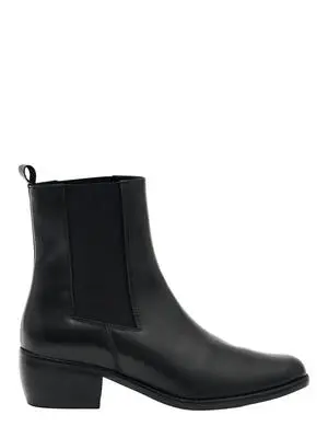 REISS Maeva Leather Chelsea Boots Black
