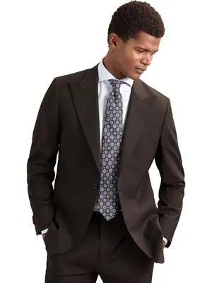 REISS Oscar Classic-fit Single-breasted Suit Blazer - Chocolate Brown