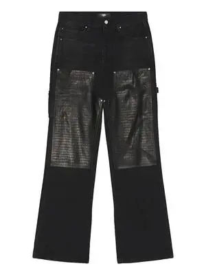 Amiri Embossed Croc Carpenter Jean - Dusk Black