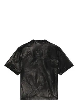 Amiri Lightweight Leather Camp Shirt - Black