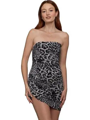 Norma Kamali Strapless Diana Mini Dress - Animal