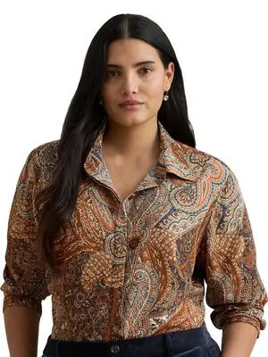 Ralph Lauren Classic Fit Paisley Print Shirt - Cream Multi