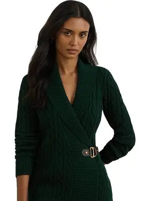 Ralph Lauren Buckle-trim Cotton Sweater - Deep Pine
