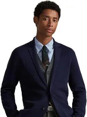 Ralph Lauren Washable Wool Blazer Cardigan - Hunter Navy