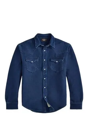 Ralph Lauren Slim Fit Chamois Western Shirt - Indigo