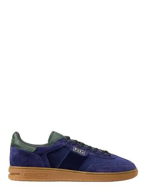Ralph Lauren Bedford Suede And Velvet Sneakers - Navy/forest/black