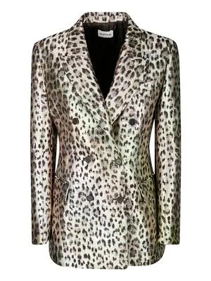 P.a.r.o.s.h Leopard-print Double-breasted Blazer - Neutrals