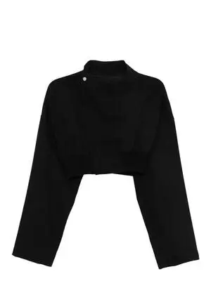 Rick Owens Cropped Wool Jacket - Black