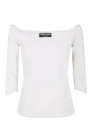 Chiara Boni La Petite Robe Off-shoulder Three-quarter Sleeve Top - White