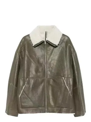 MORDECAI Shearling-Collared Leather Jacket