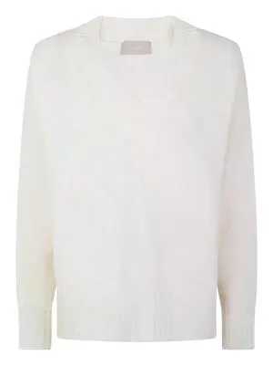 DRUMOHR V-Neck Wool Sweater White