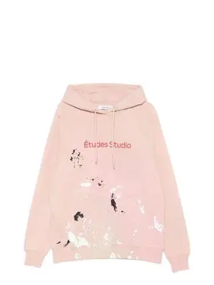 ÉTUDES STUDIO Paint-splatter Logo Hoodie - Pink