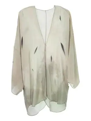 YANGKEHAN V-neck Silk Blouse - Neutrals