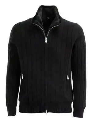 BARBA NAPOLI Ribbed Jacket - Black