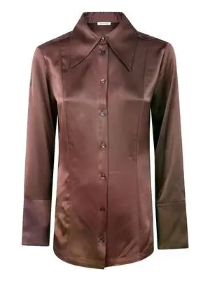 BY MALENE BIRGER Rosiannas Wide-collar Shirt - Brown
