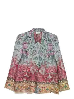 PIERRE-LOUIS MASCIA Floral-print Silk Jacket - Blue