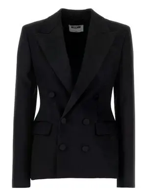 Moschino Double-breasted Wool Blazer - Black