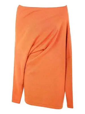 GIANLUCA CAPANNOLO Off-shoulder Draped Sweater - Orange