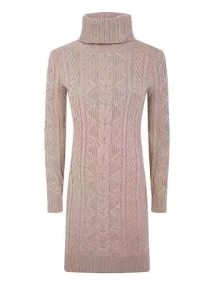 Ralph Lauren Cable-knit Turtleneck Mini Dress - Neutrals