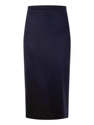Harris Wharf London Wool Straight Skirt - Blue