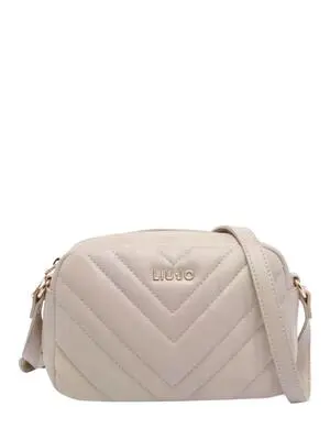 Liu Jo Quilted Shoulder Bag With Logo Plaque - Neutrals