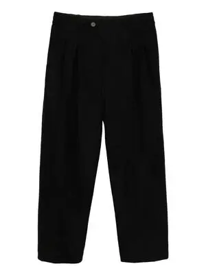 DEVOA Pleated-panel Trousers - Black