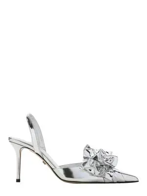 Mach & Mach Bow-embellished Slingback Pumps - Grey