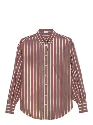 Brunello Cucinelli Striped Button-down Shirt - Brown