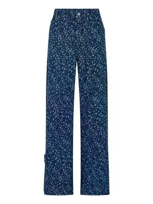 Rabanne Splatter-print Baggy Jeans - Blue