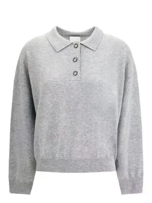 ALLUDE Button-Fastening Polo Top