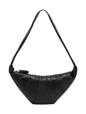 LEMAIRE Medium Croissant Leather Shoulder Bag - Black