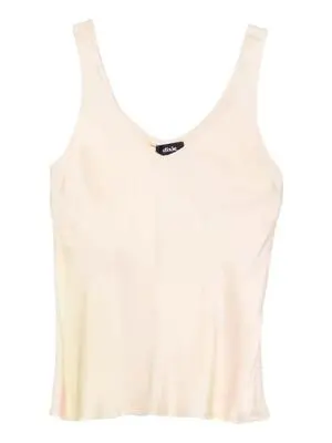 Dixie Cotton V-neck Top - Neutrals