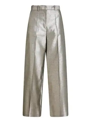 JOSEPH Alana Metallic Shantung Wide-leg Pants - Platinum