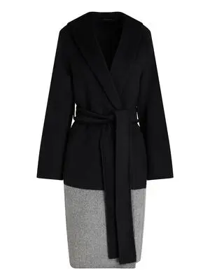 JOSEPH Reversible Wool-felt Coat With Detachable Waist Tie - Black