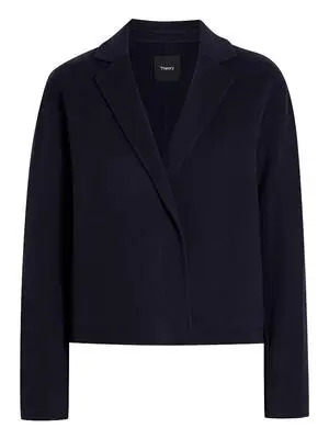 Theory Wool And Cashmere-blend Felt Blazer - Navy