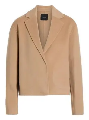 Theory Wool And Cashmere-blend Felt Blazer - Sand