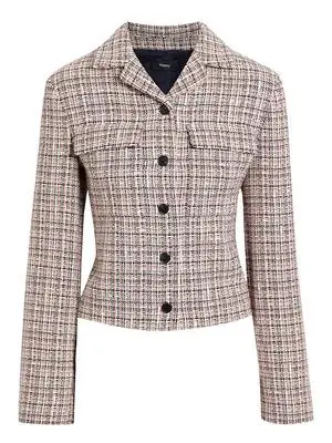 Theory Cotton-blend Tweed Jacket - Pink