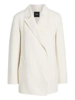 Theory Wool And Cashmere-blend Felt Blazer - Ivory