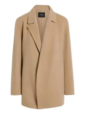 Theory Wool And Cashmere-blend Felt Blazer - Sand